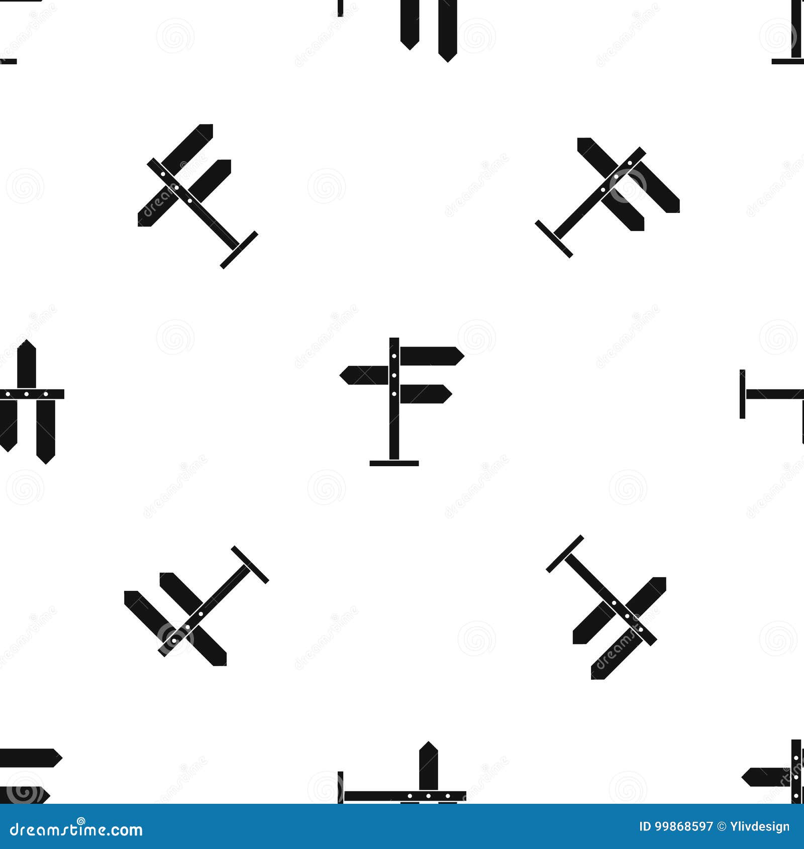 Direction Signs Pattern Seamless Black Stock Vector - Illustration of ...