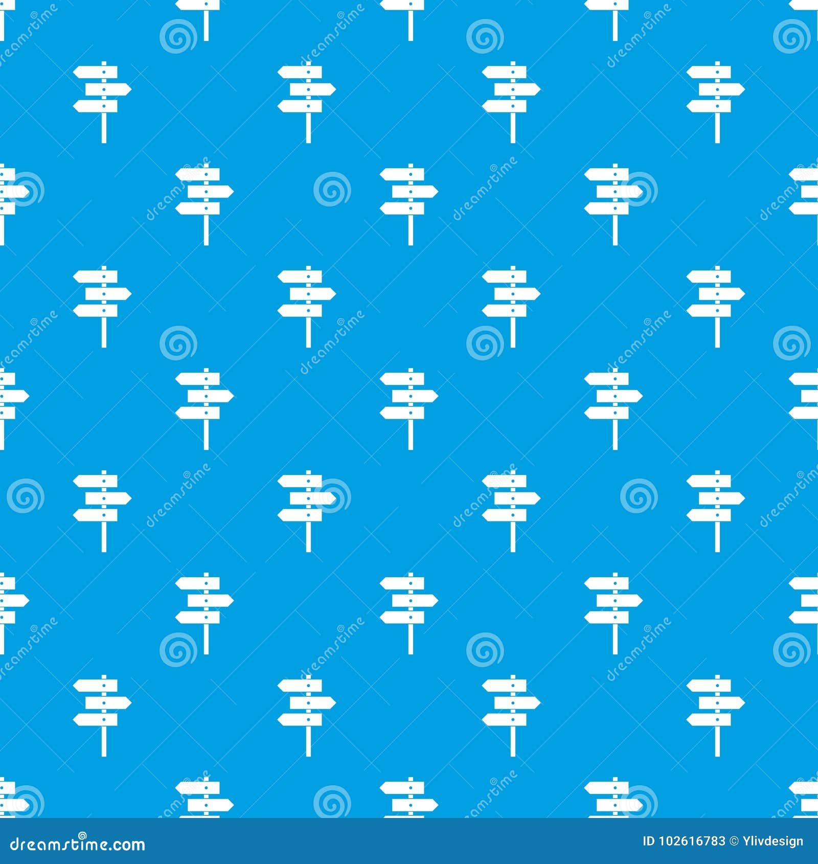 Direction Signs Pattern Seamless Blue Stock Vector - Illustration of ...