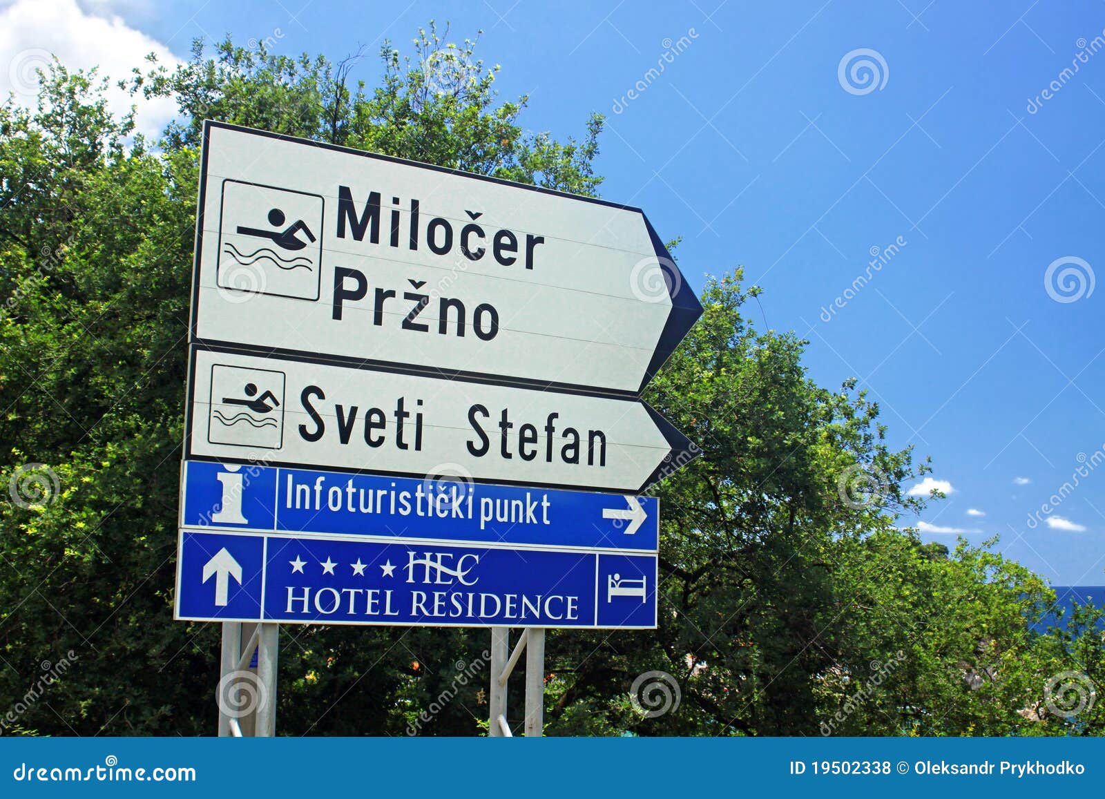 Direction Signs To the Famous Adriatic Resorts Stock Photo - Image of ...