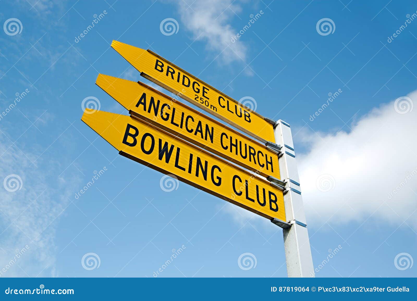 Direction signs in a town stock photo. Image of post - 87819064