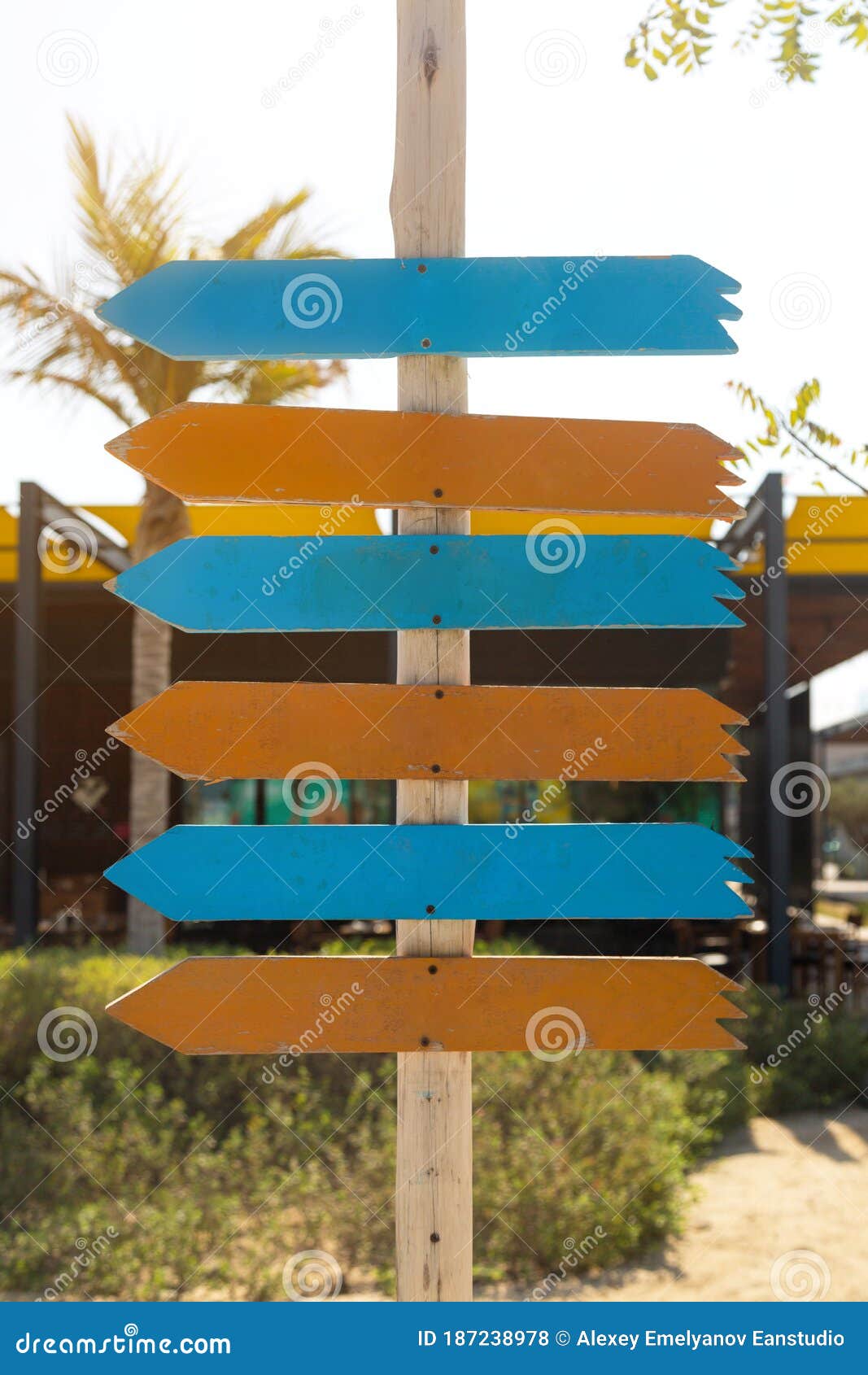 Direction Signs on a Wooden Post. Stock Photo - Image of texture, post ...