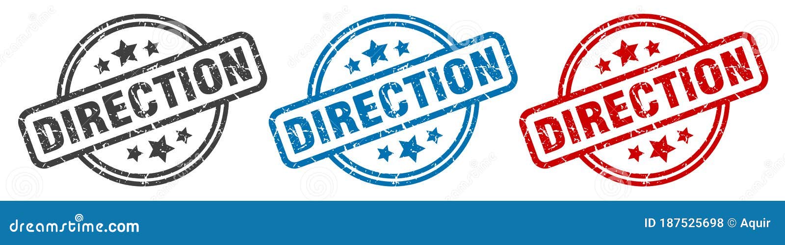 Direction Stamp. Direction Round Isolated Sign Stock Vector ...