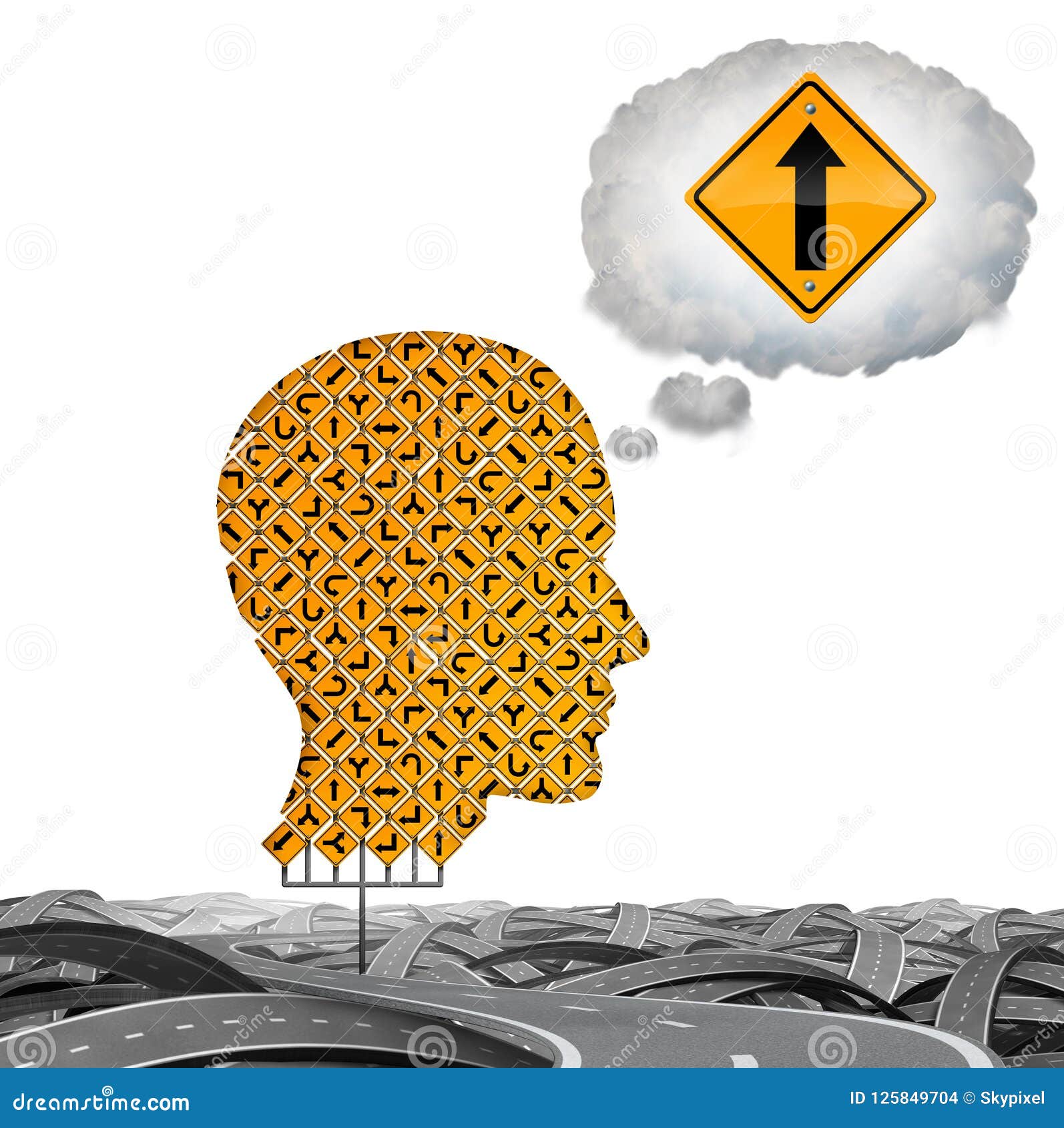Direction Thinking Business Concept Stock Illustration - Illustration ...