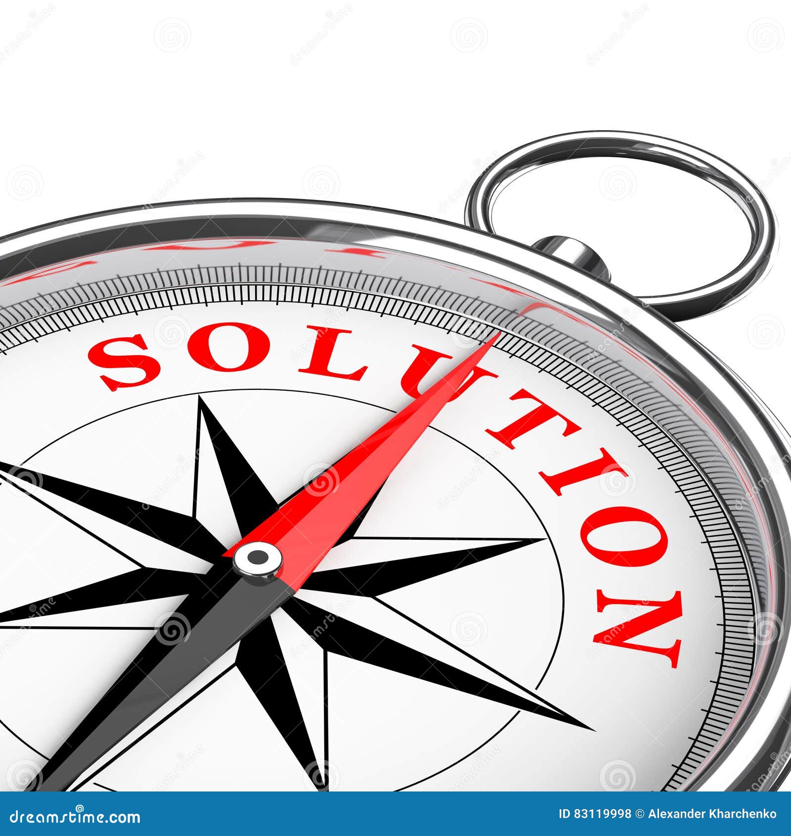 Direction To Solution Conceptual Compass Closeup. 3d Rendering Stock ...