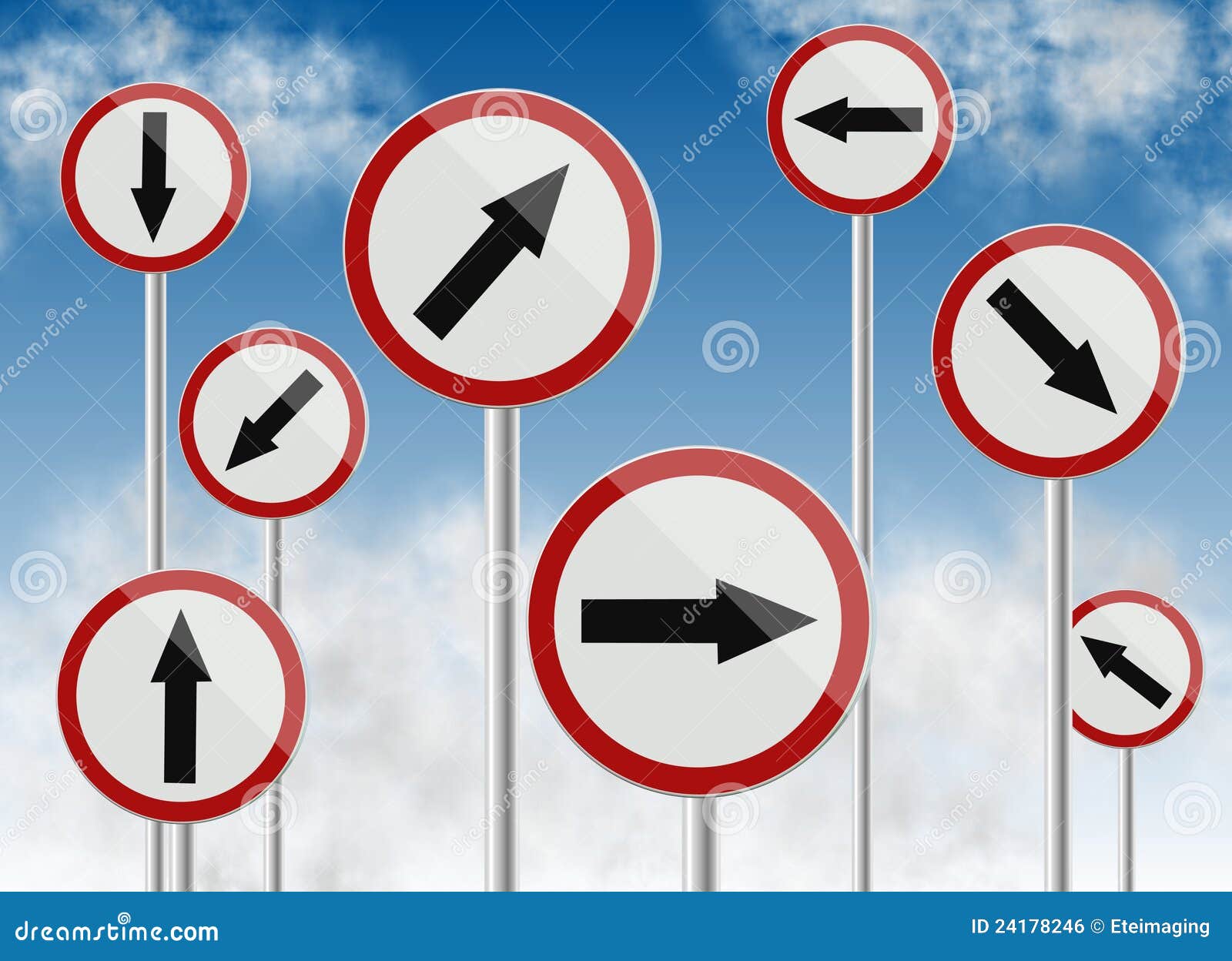 Direction traffic signs stock illustration. Illustration of direction ...