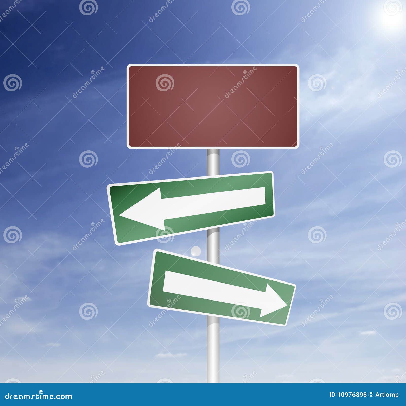 Direction Tree with Empty Board for Text Stock Photo - Image of ...