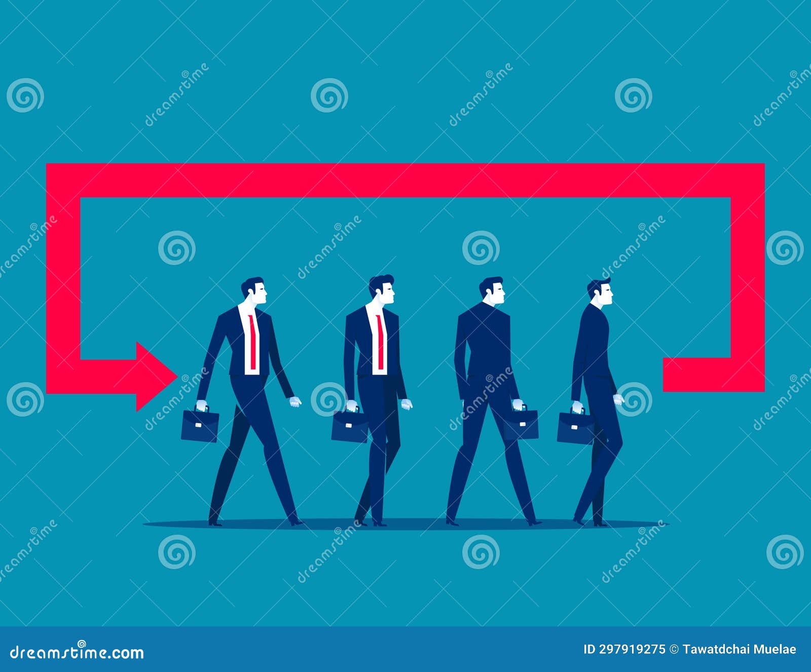 The Direction Turned Back. Business Vector Illustration Stock ...