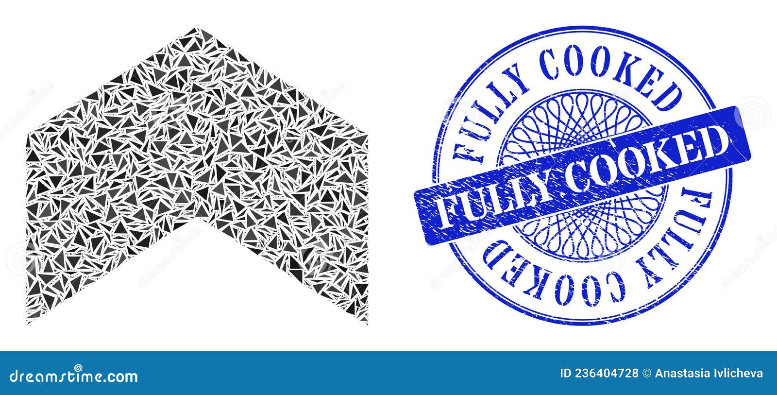 Fully Cooked Red Ribbon Or Banner Design Cartoon Vector | CartoonDealer ...