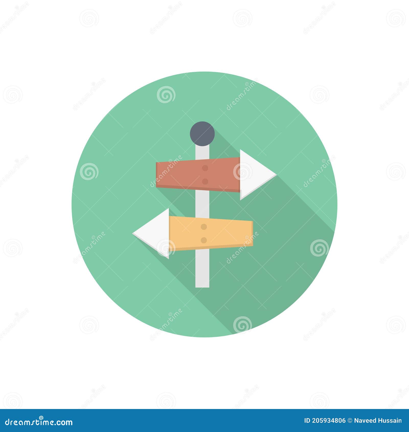 Direction Vector Flat Colour Icon Stock Vector - Illustration of colour ...