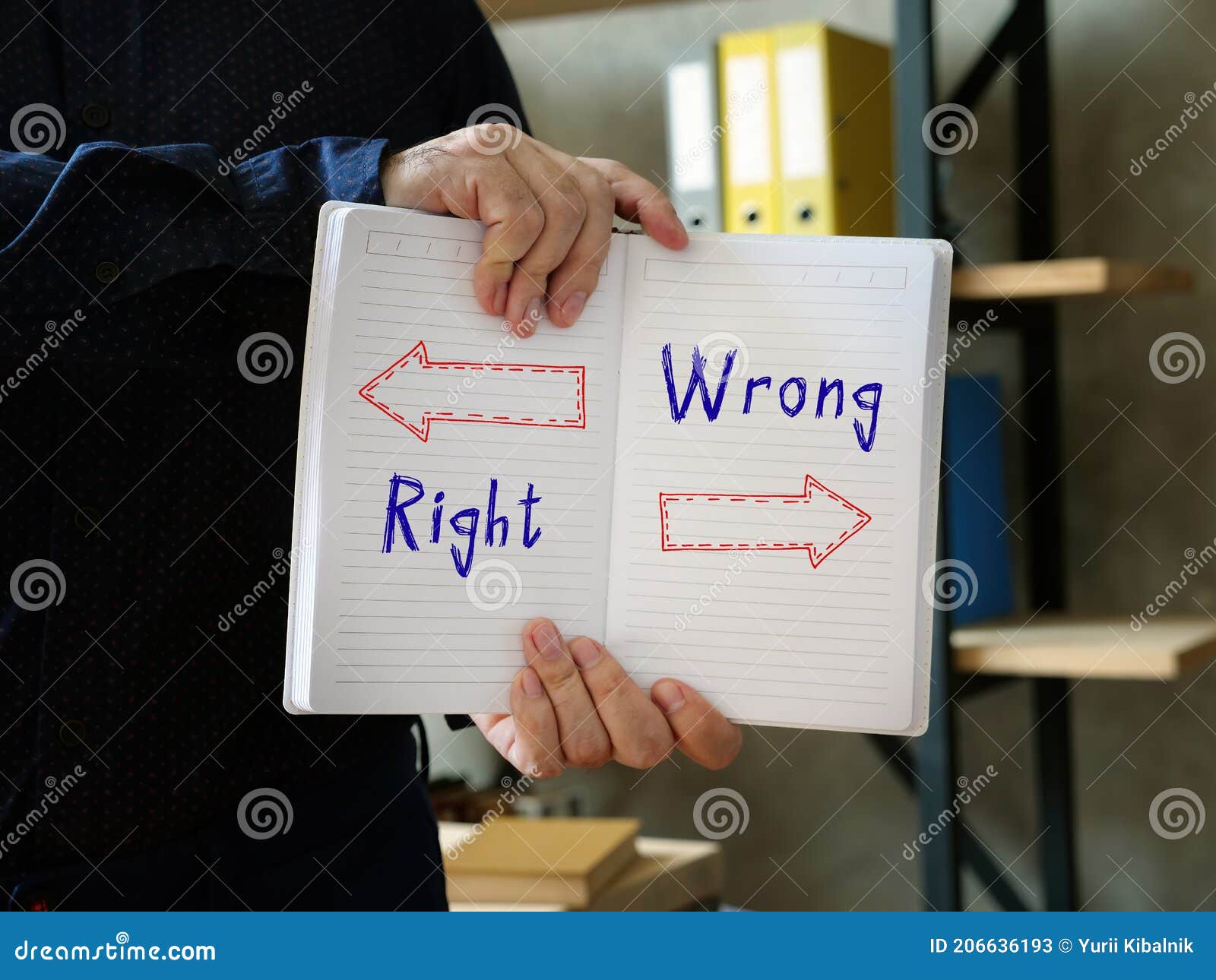 Direction Way To Right Versus Wrong Contrast Concept Stock Image ...