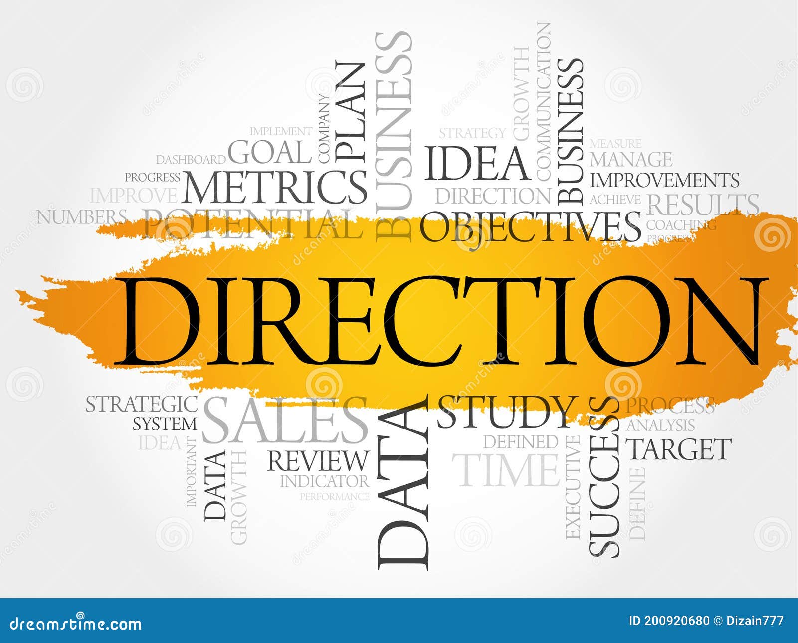 Direction word cloud stock illustration. Illustration of motivational ...