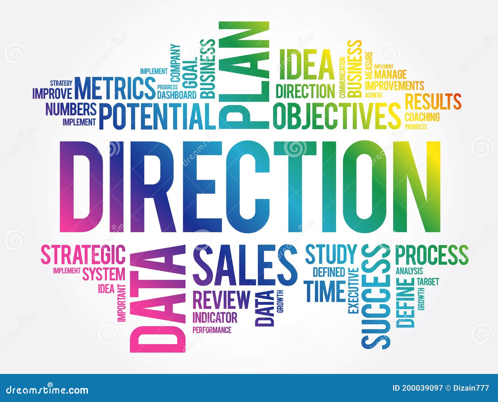 Direction Word Cloud Collage Stock Illustration - Illustration of ...