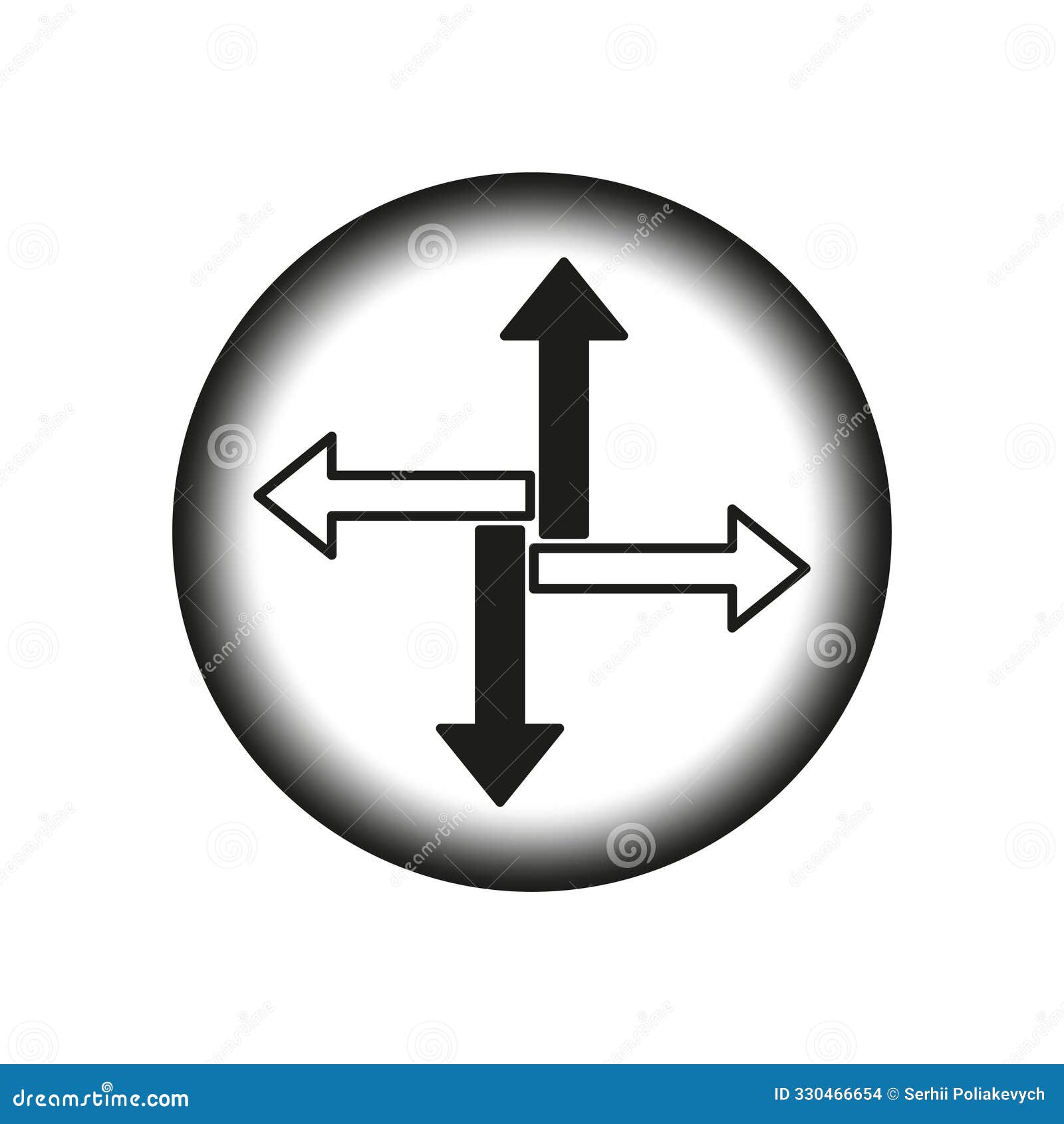 Directional Arrow Icon. Four Way Symbol. Vector Navigation Indicator ...