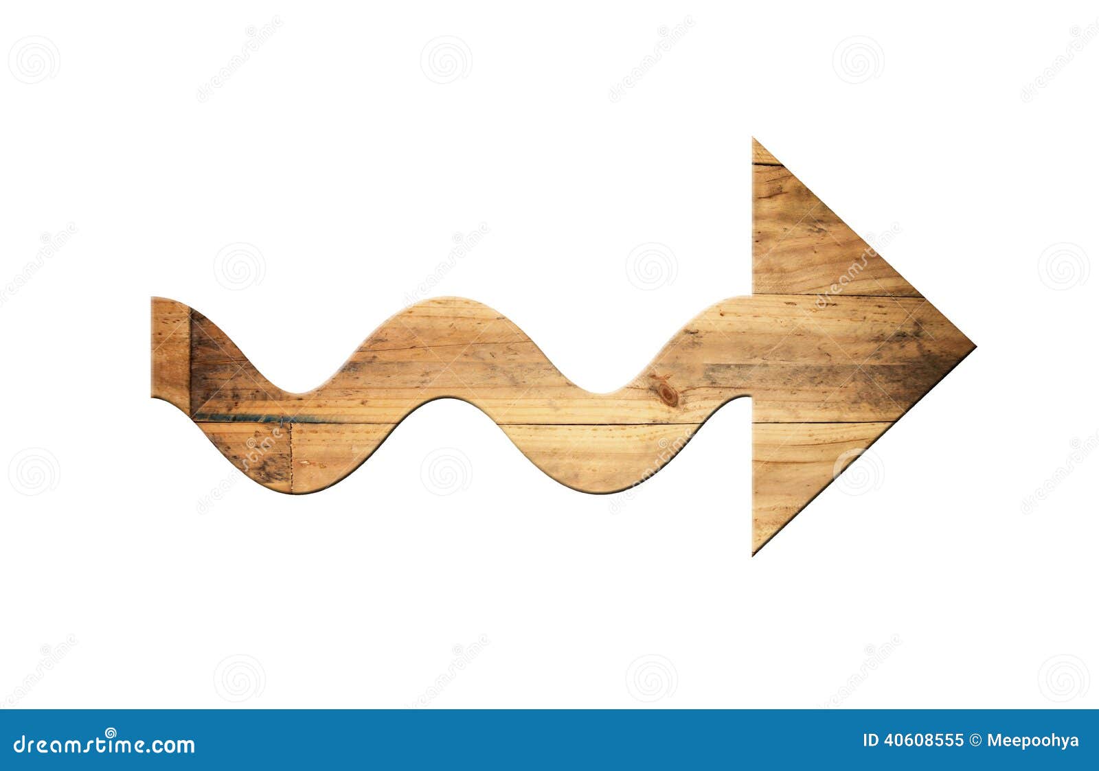 Directional Arrow Made of Old Wood Surface. Stock Image - Image of ...