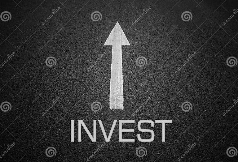 Invest arrow on pavement. stock illustration. Illustration of guide ...