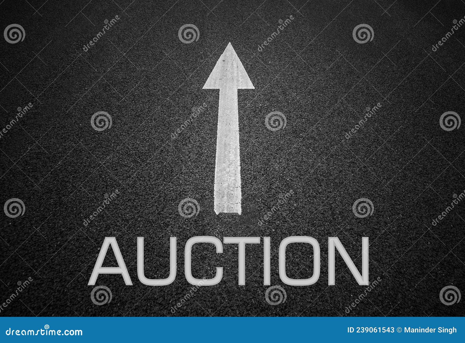 Auction arrow on pavement stock illustration. Illustration of bend ...