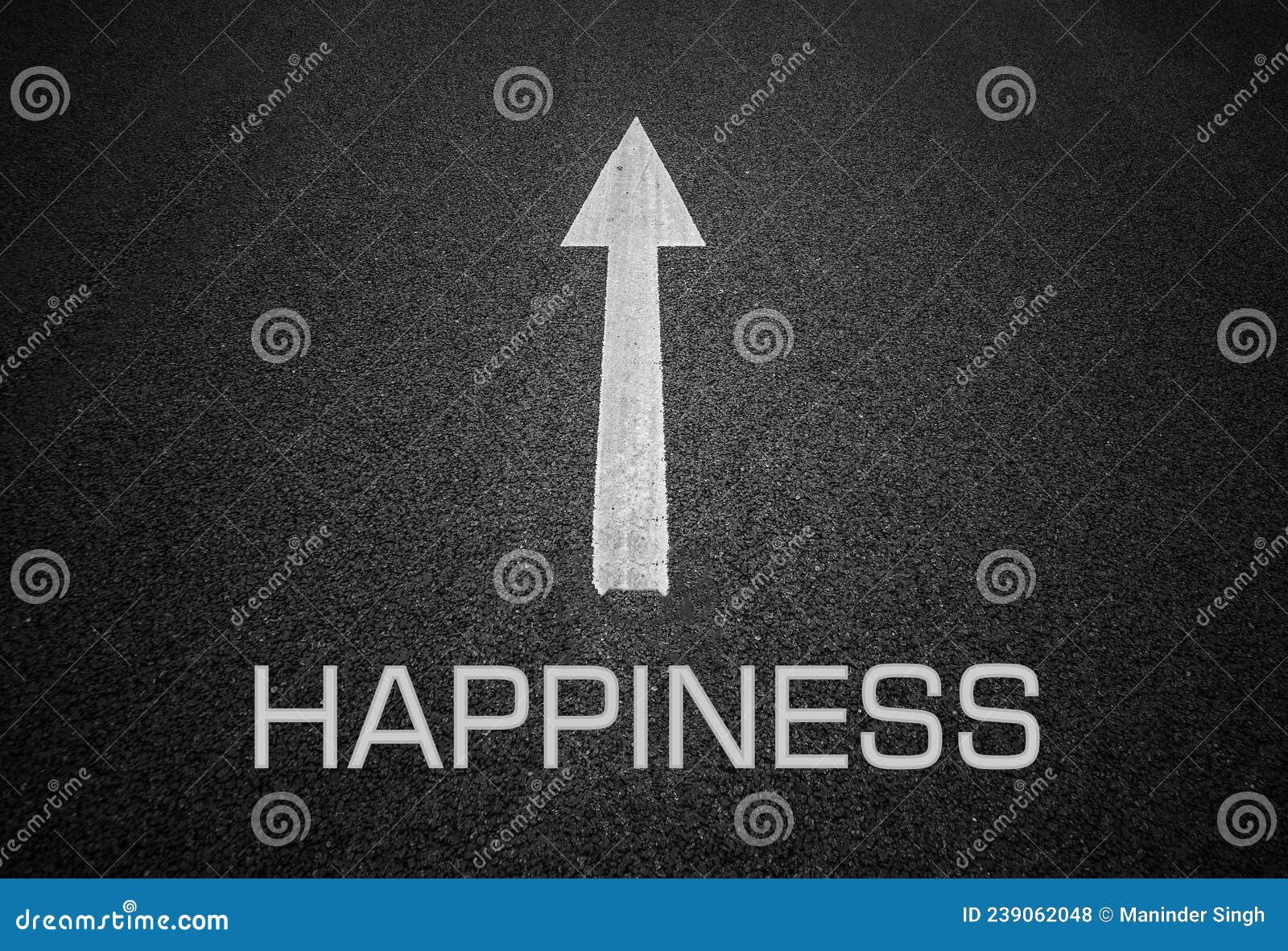 Happiness Arrow on Pavement Stock Illustration - Illustration of detail ...