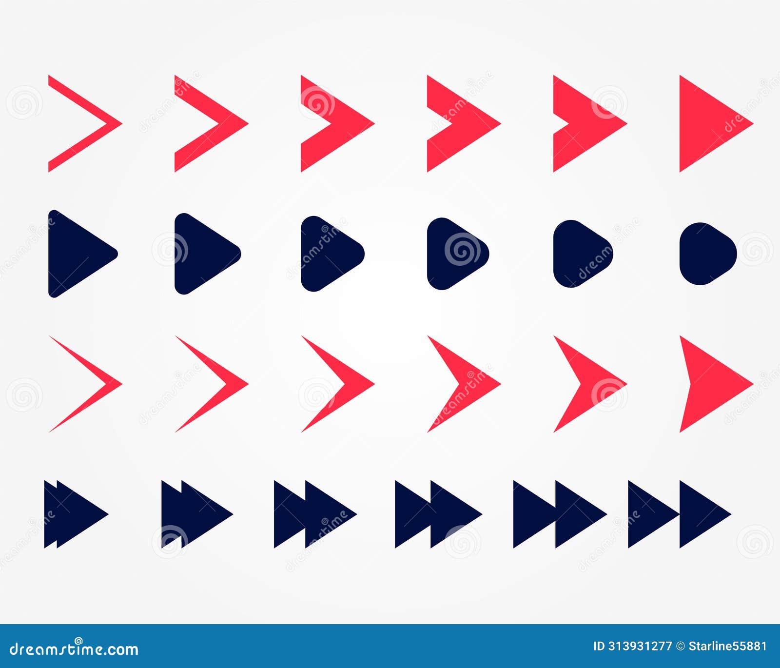 Directional Arrow Pointers Set in Two Colors Stock Vector ...