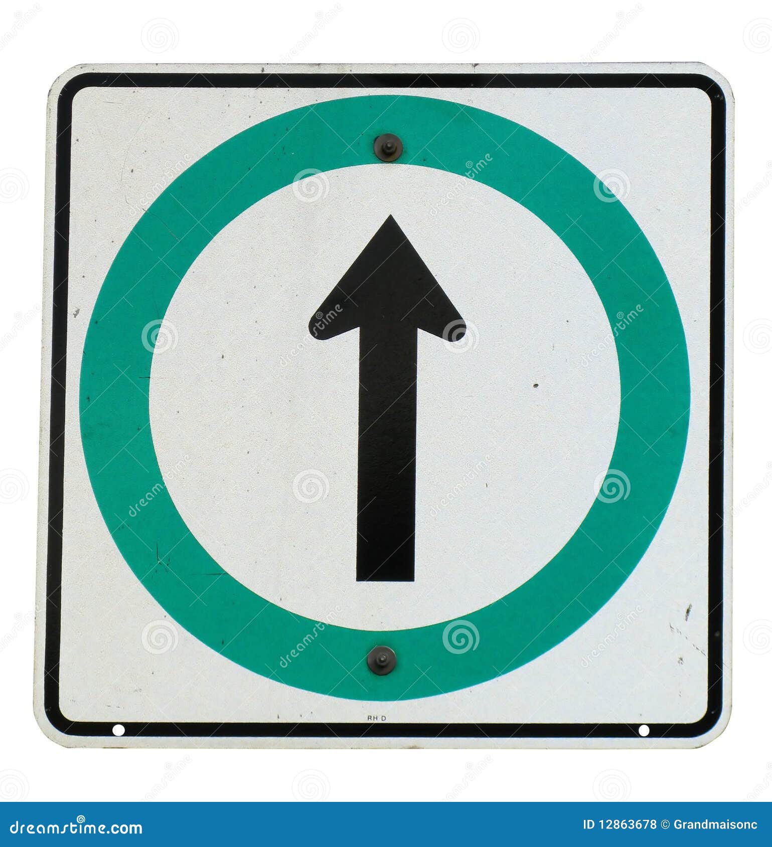 Directional arrow on sign stock photo. Image of instruction - 12863678