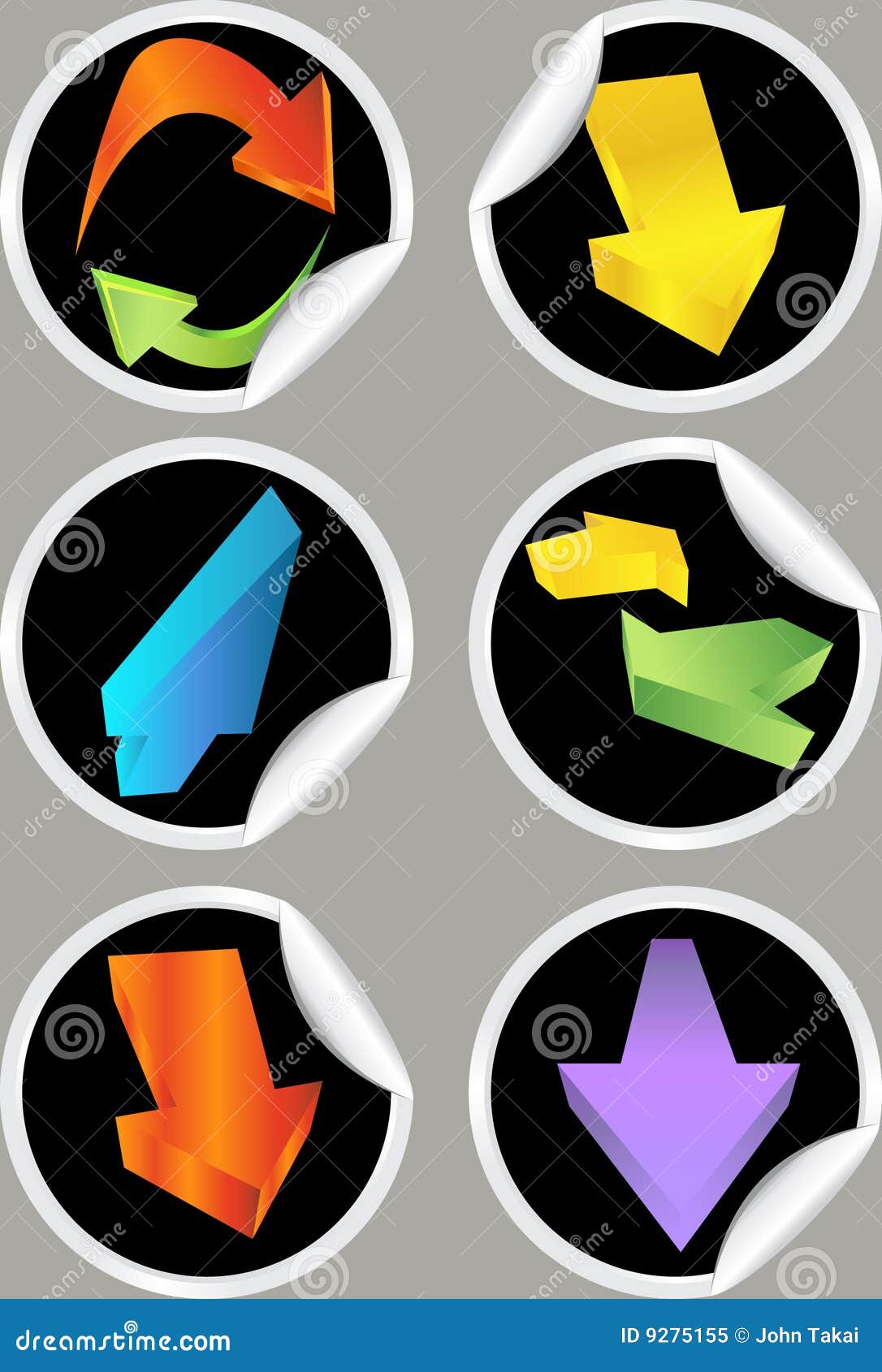 Directional Arrow Stickers stock vector. Illustration of assortment ...