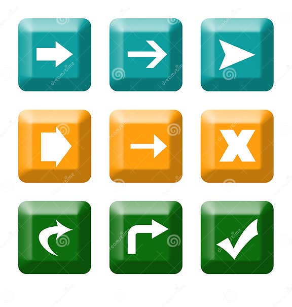 Directional button icons stock illustration. Illustration of graphical ...