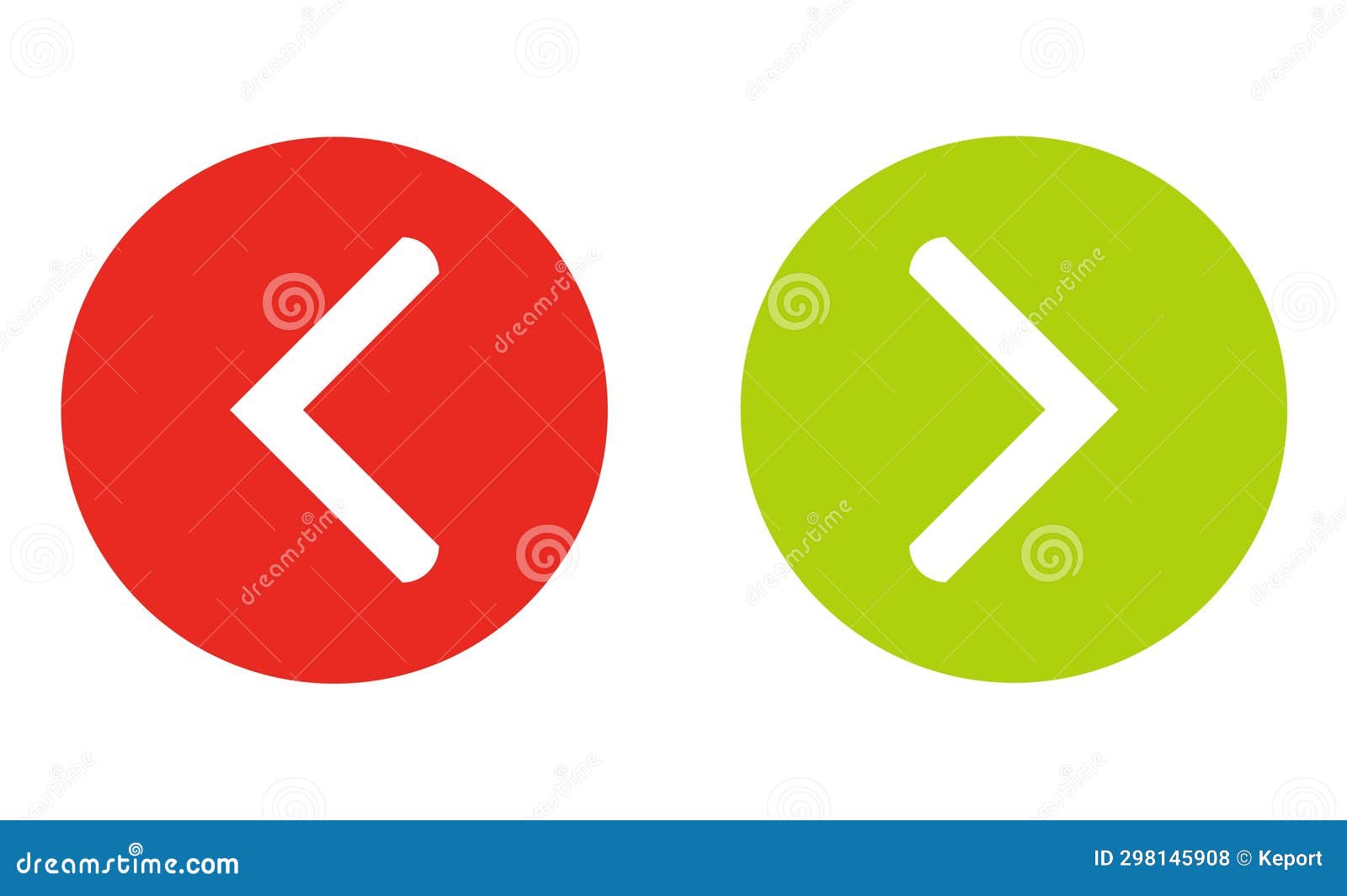 Directional Buttons Left and Right with Red and Green Color Stock ...