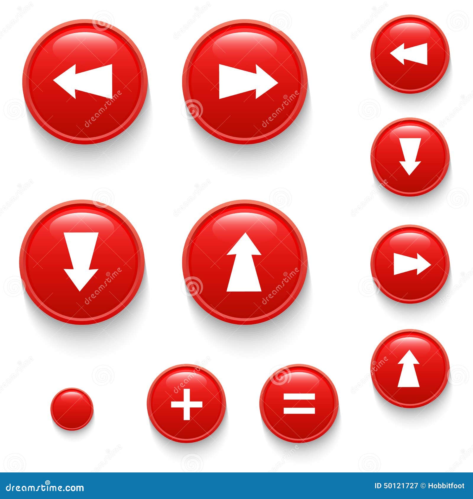 Directional buttons red stock vector. Illustration of plus - 50121727