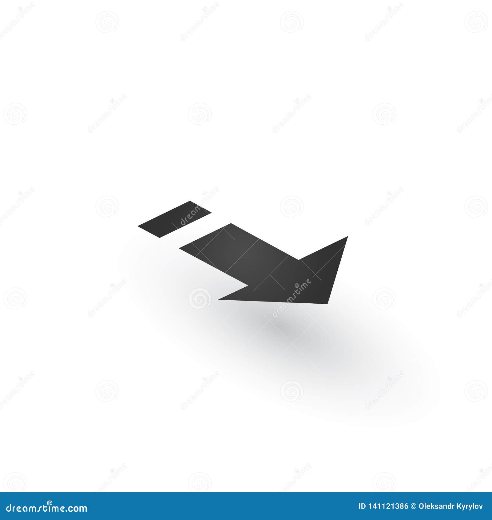 Directional 3d Arrow Icon with Shadow. Shows Direction of Movable ...