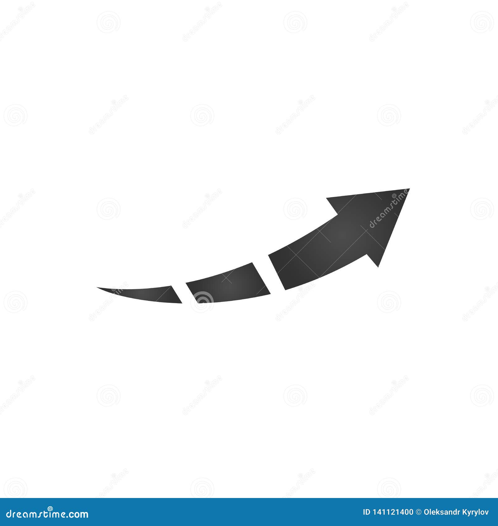 Directional 3d Dashed Arrow Icon with Shadow. Shows Shift or Direction ...