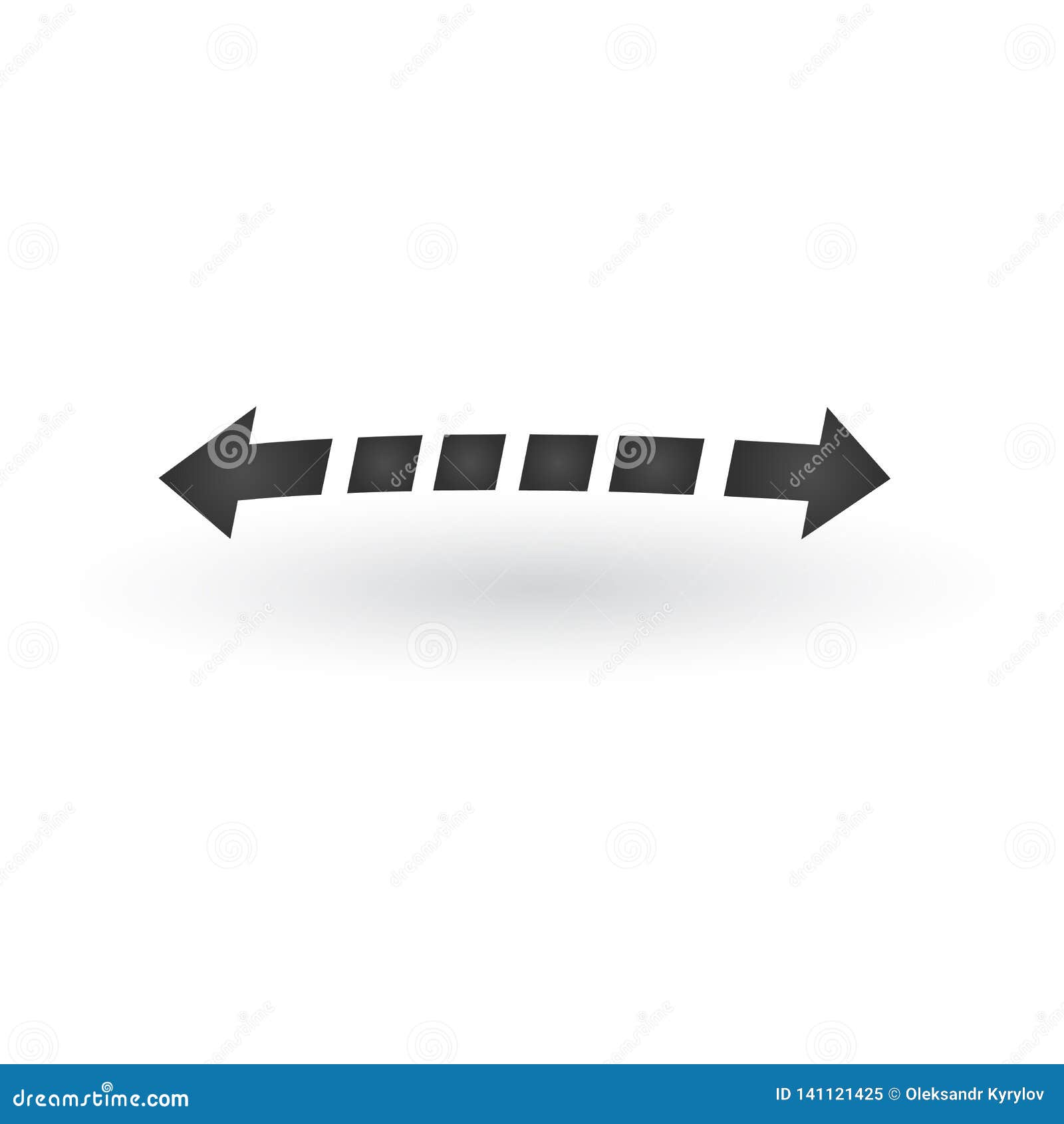 Directional 3d Dashed Two Opposite Directions Stretch Arrows Icon with ...
