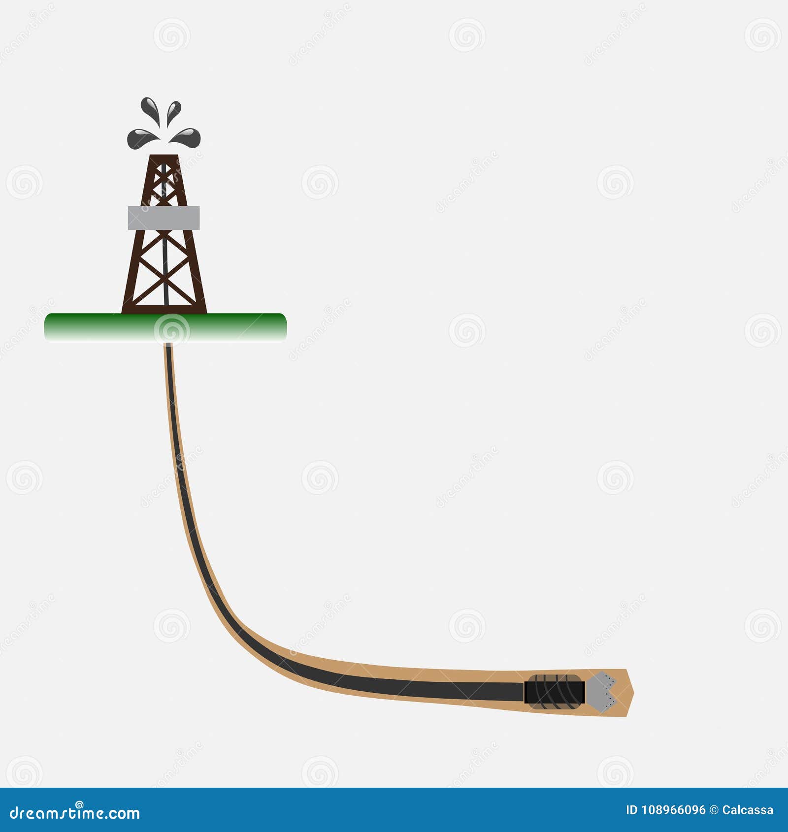 Drilling Oil Well Vector Illustration Stock Vector - Illustration of ...