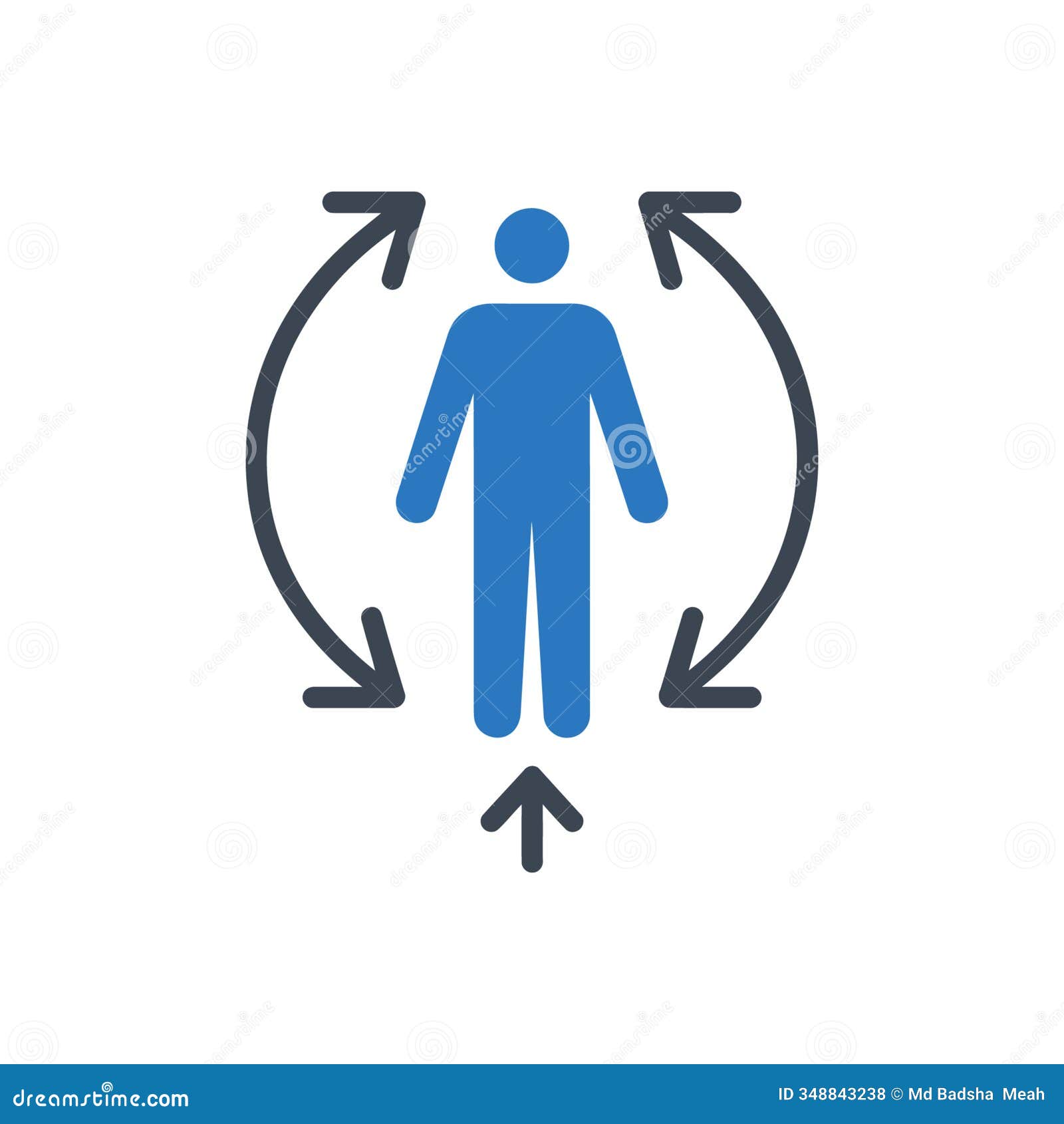 Directional Movement Person Icon Stock Vector - Illustration of vector ...