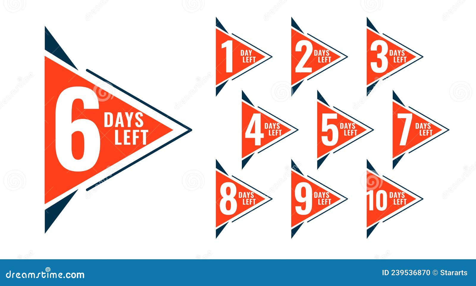 Directional Number of Days Left Countdown Timer Design Stock Vector ...