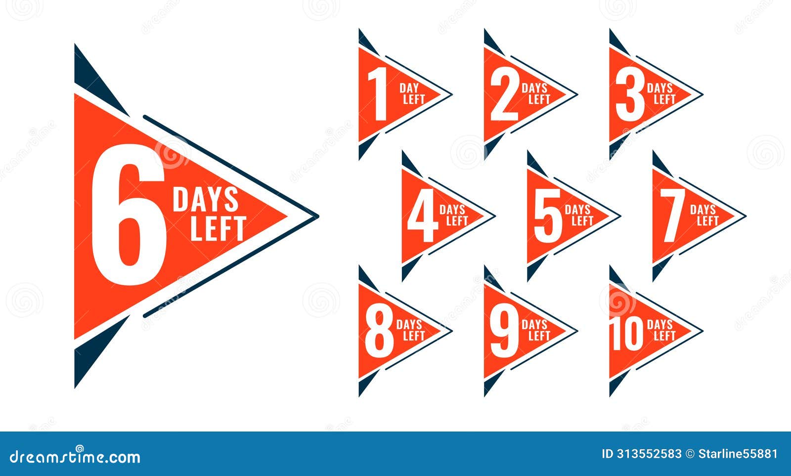 Directional Number of Days Left Countdown Timer Design Stock Vector ...