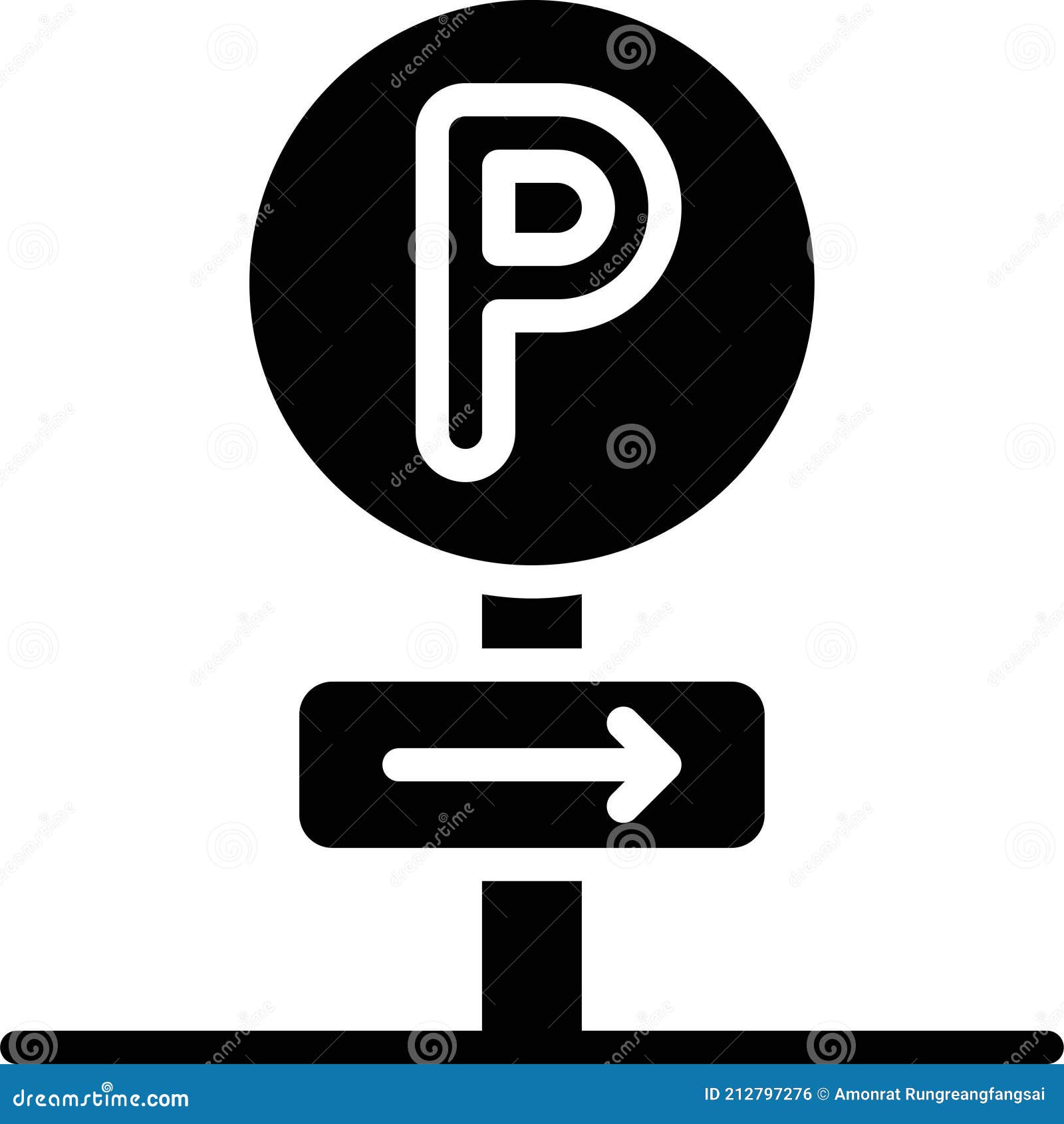 Directional Parking Sign Icon, Parking Lot Related Vector Stock Vector ...