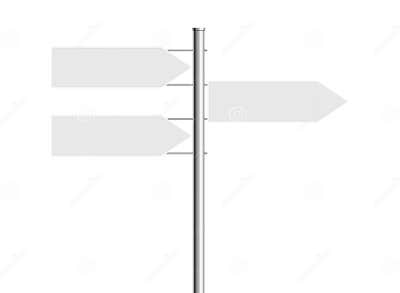 Directional Pole with Wayfinding Arrows. Signpost with Three Arrows ...