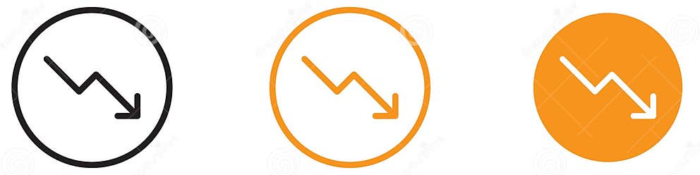 Directional Red Down Arrow Icon for Navigation and Indicators Graphics ...