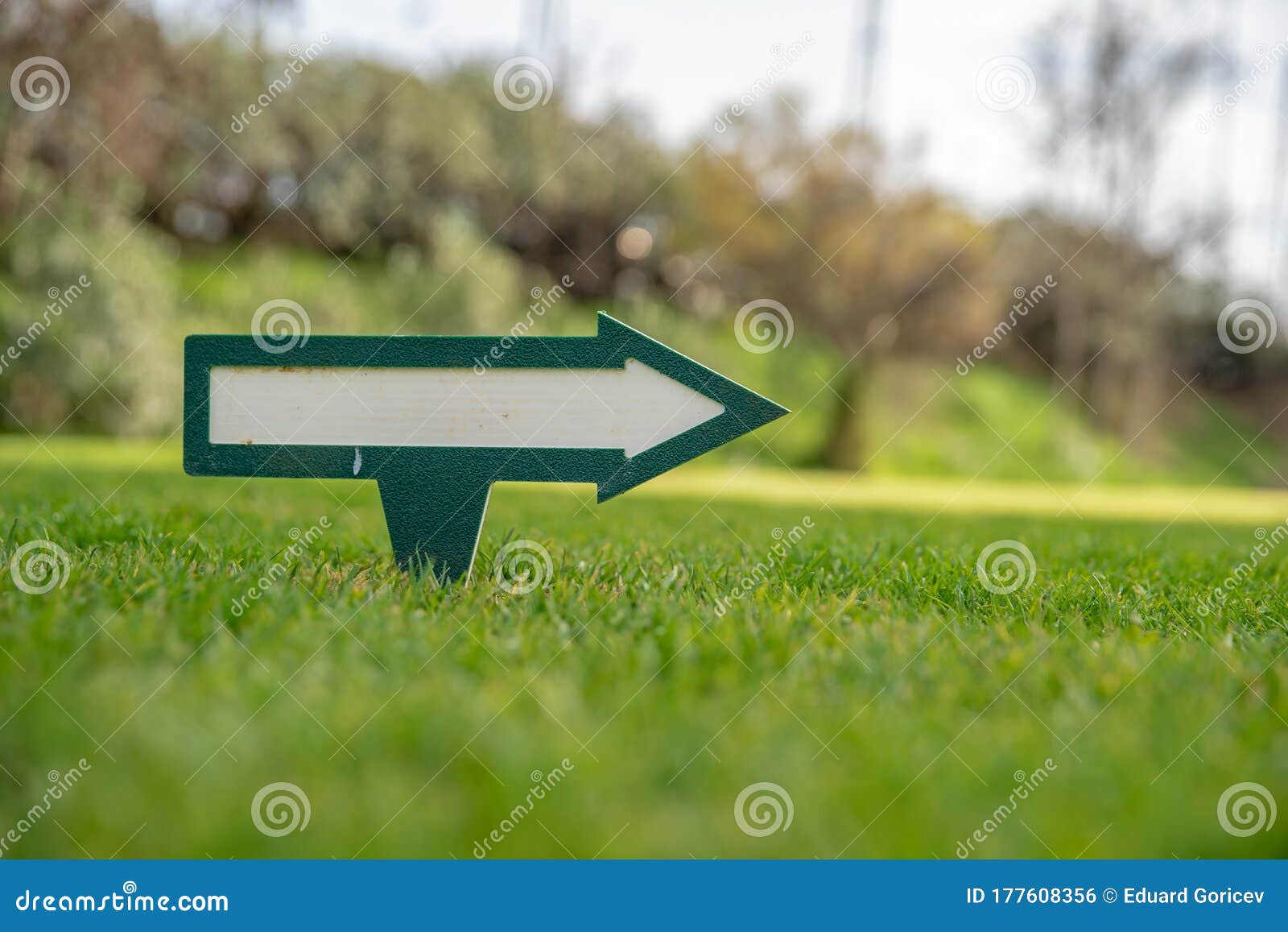 Directional Sign on Golf Course Stock Photo - Image of male, outside ...
