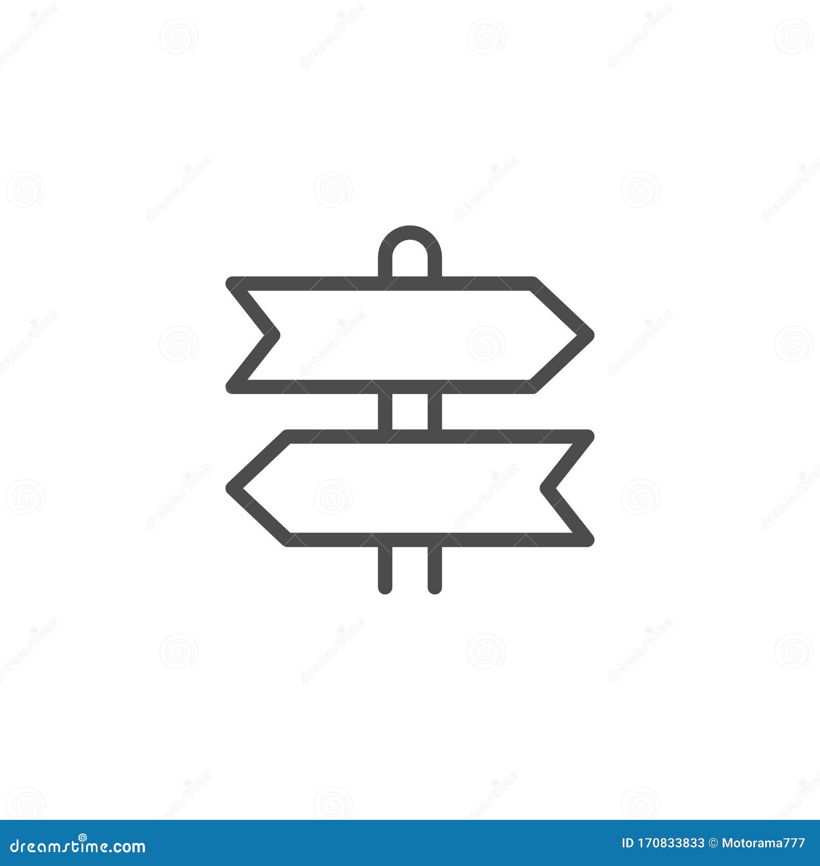 Directional Sign Line Outline Icon Stock Vector - Illustration of ...