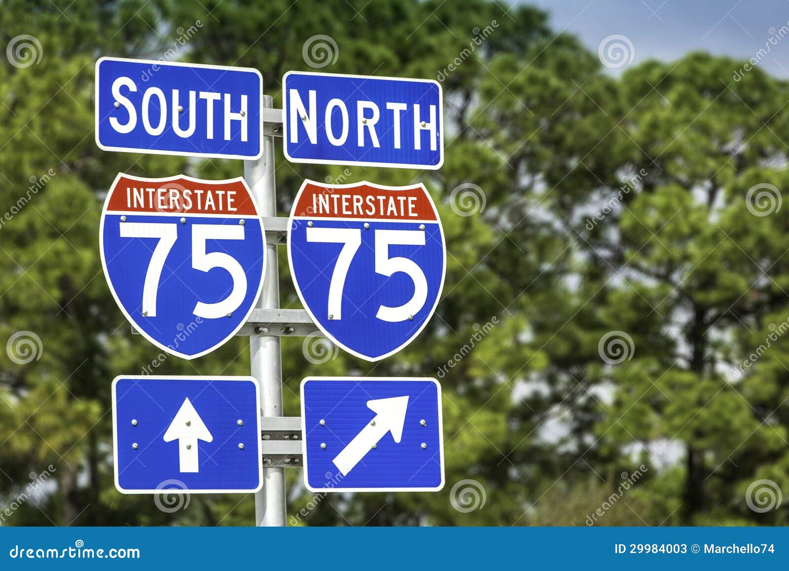 Directional Signs Along US Interstate I-75 in South Florida Stock Image ...