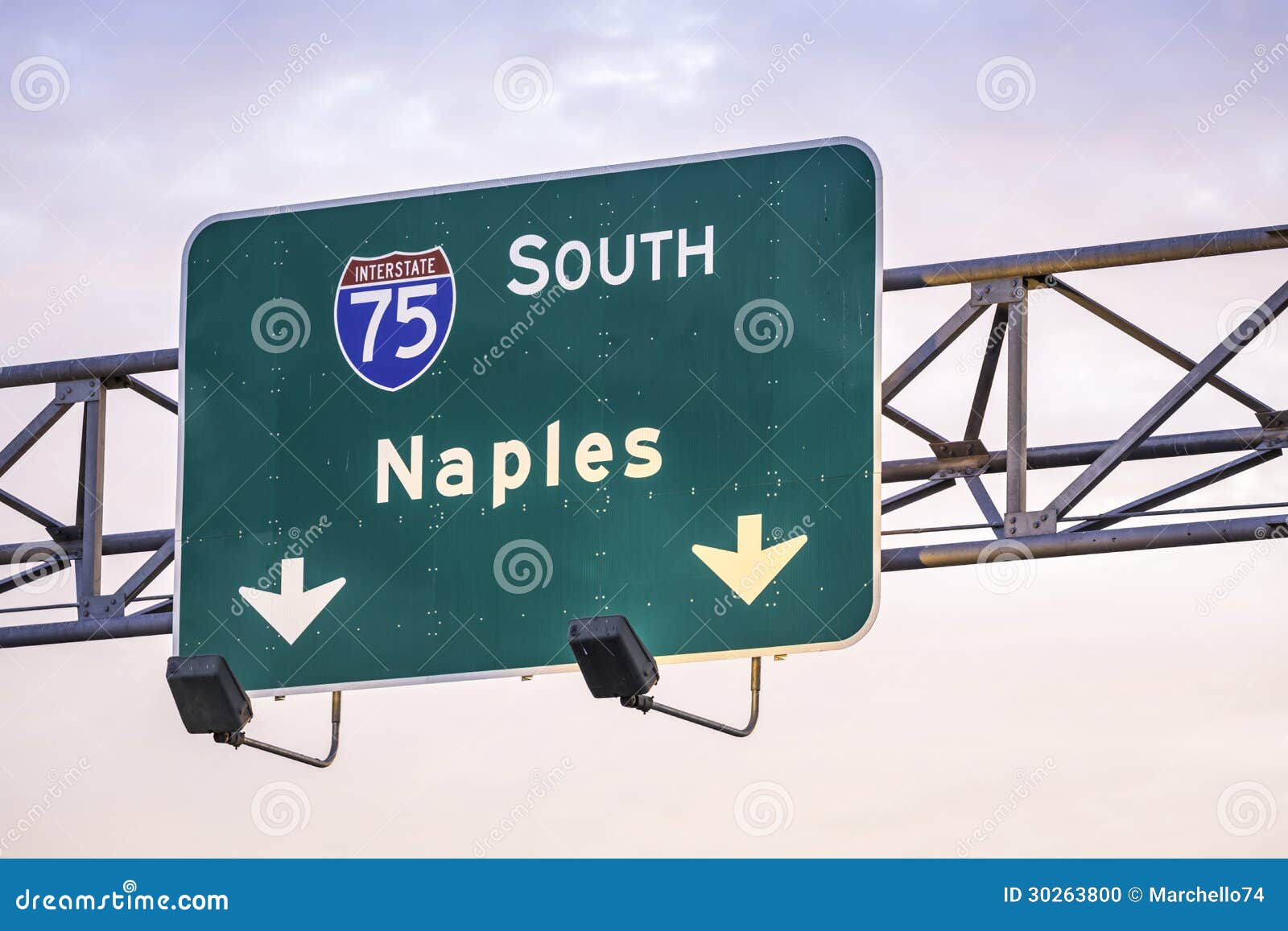Directional Signs Along US Interstate I-75 in Florida Stock Photo ...