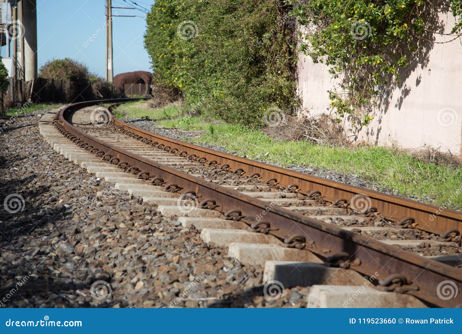 Directional Train Tracks stock photo. Image of style - 119523660