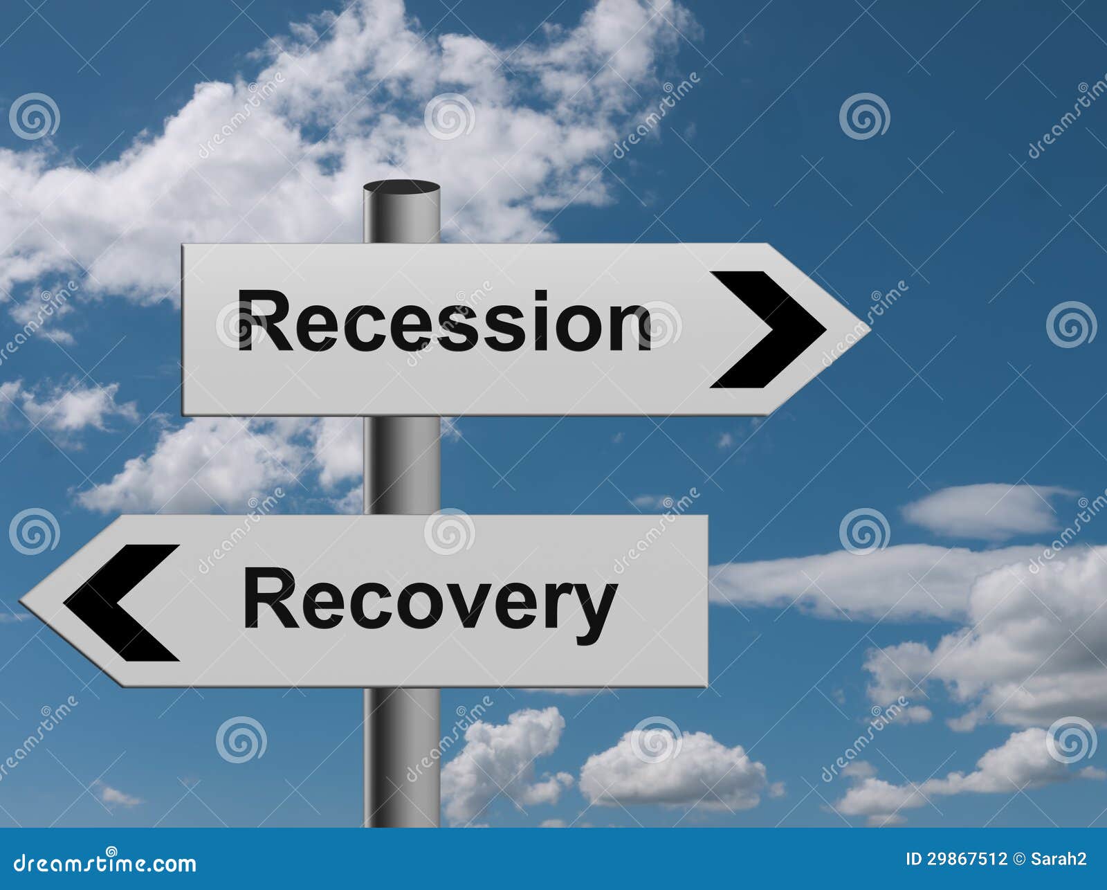 Recession Recovery Metaphor Stock Photo - Image of arrow, budget: 29867512