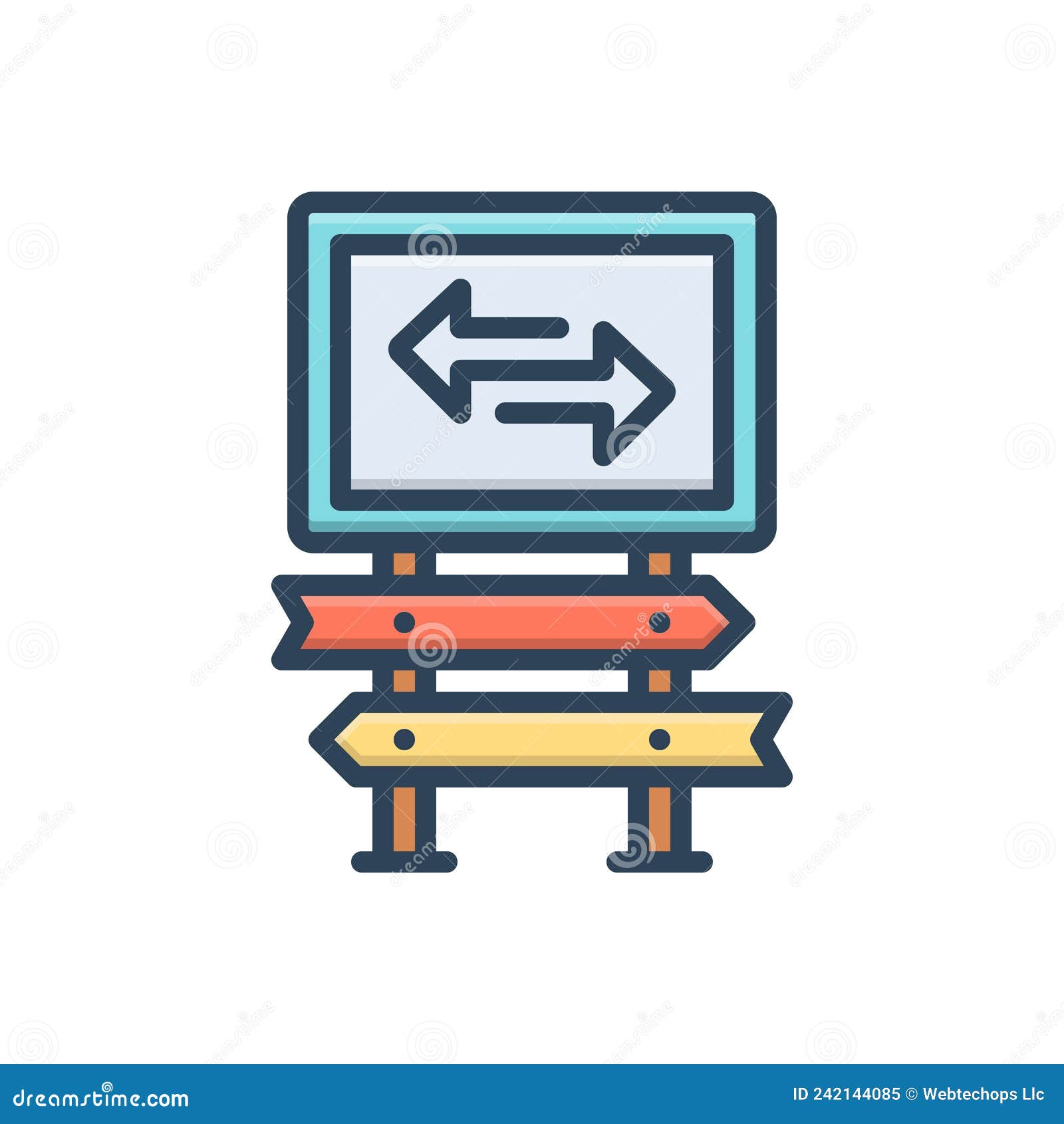 Color Illustration Icon for Directions, Guidelines and Sign Stock ...