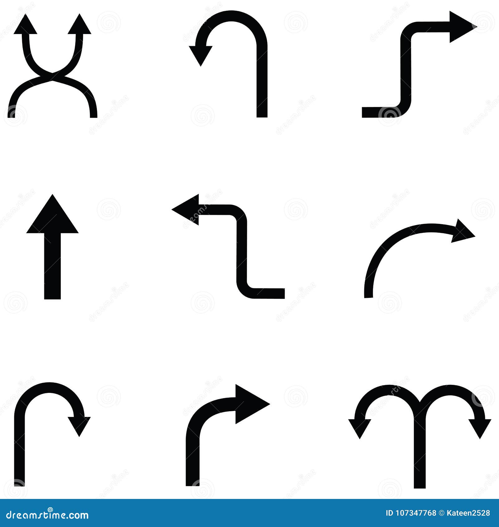 Directions icon set stock vector. Illustration of circle - 107347768