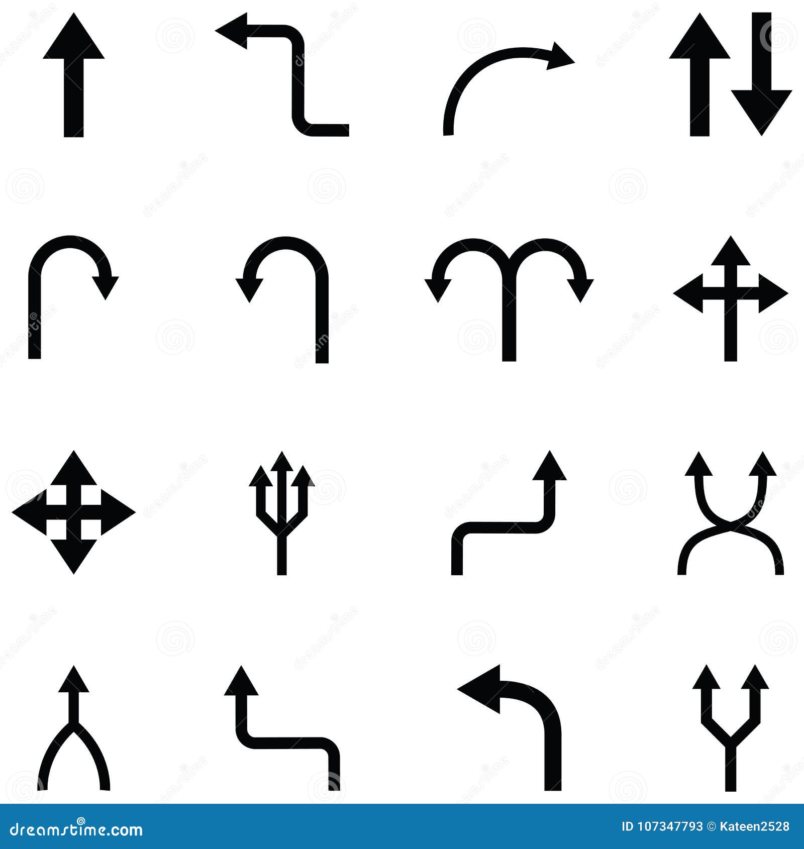 Directions icon set stock vector. Illustration of right - 107347793