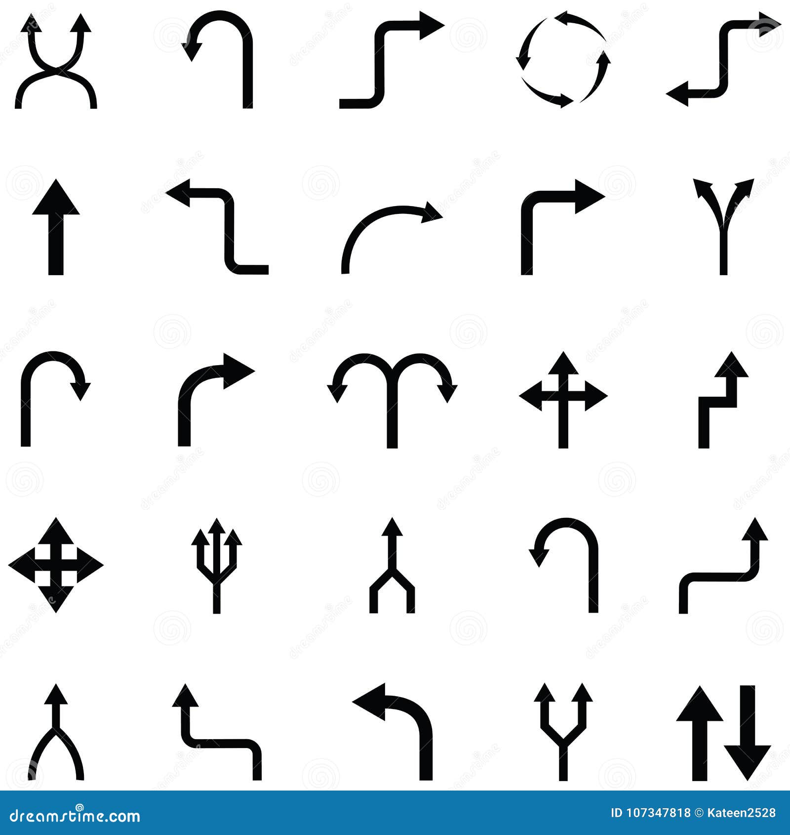 Directions icon set stock vector. Illustration of black - 107347818
