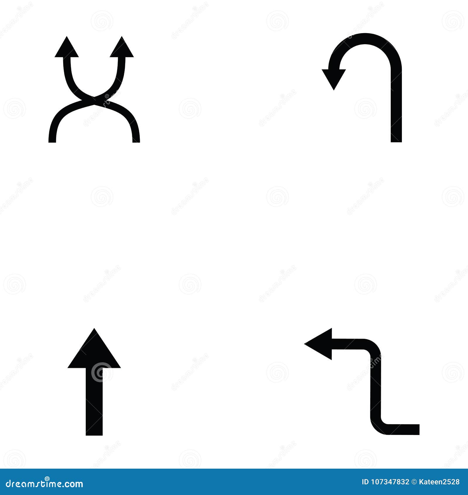 Directions icon set stock vector. Illustration of move - 107347832