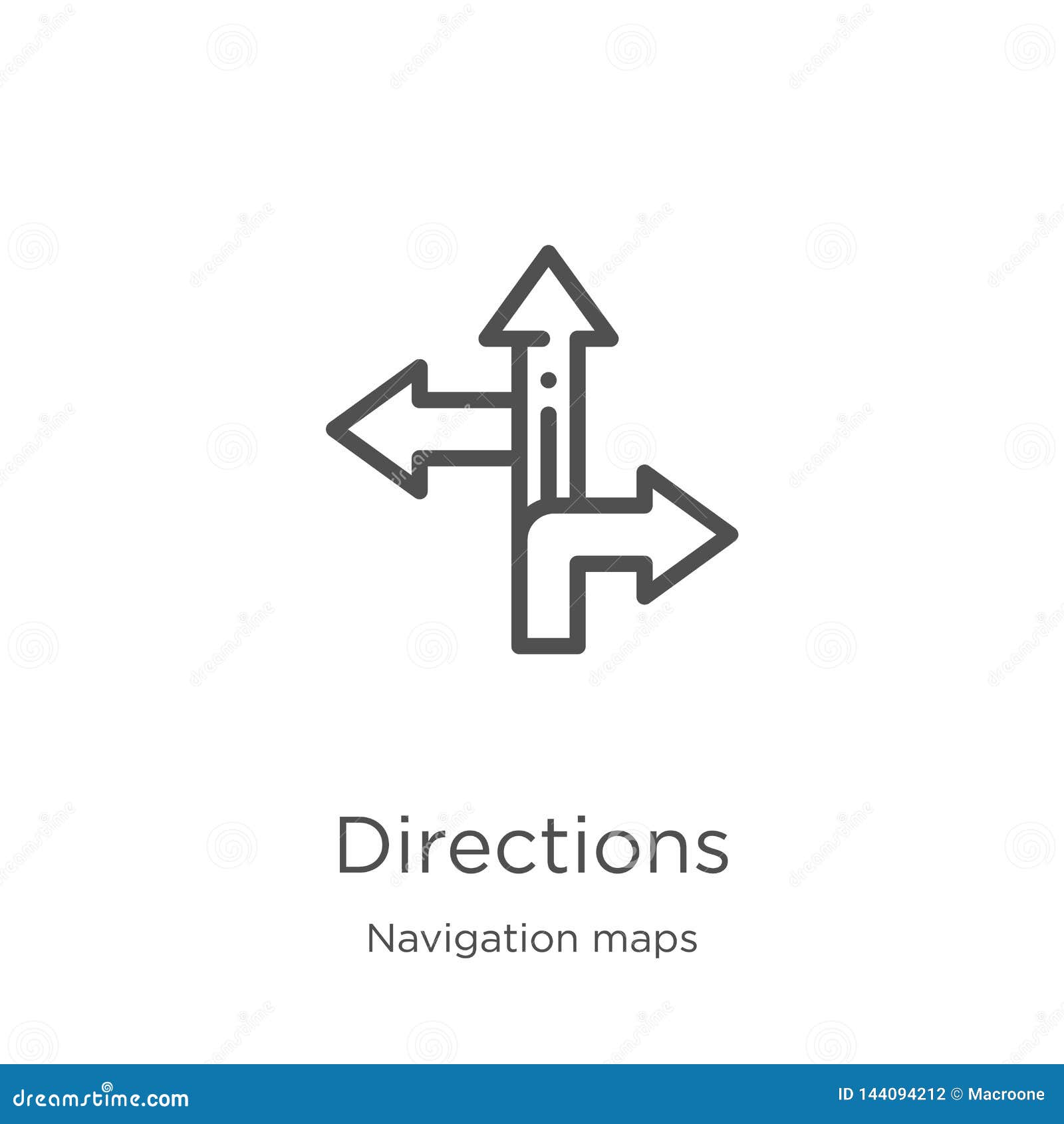 Directions Icon Vector from Navigation Maps Collection. Thin Line ...