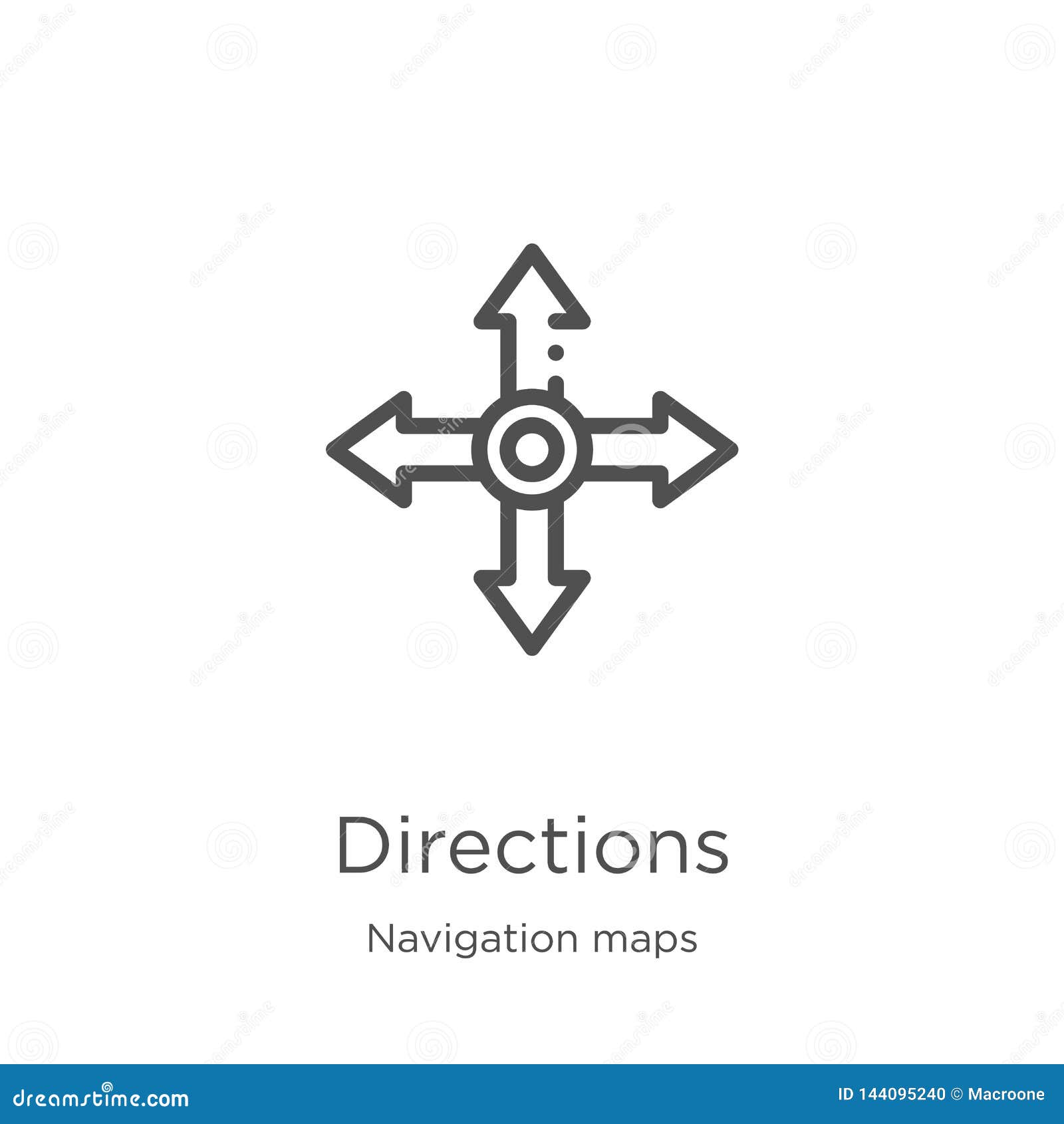Directions Icon Vector from Navigation Maps Collection. Thin Line ...